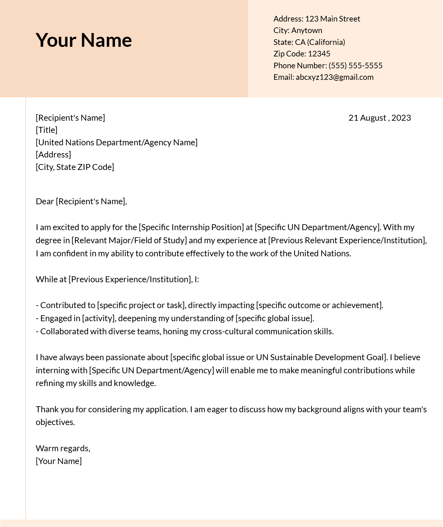UN Internship Cover Letter Guide With Examples